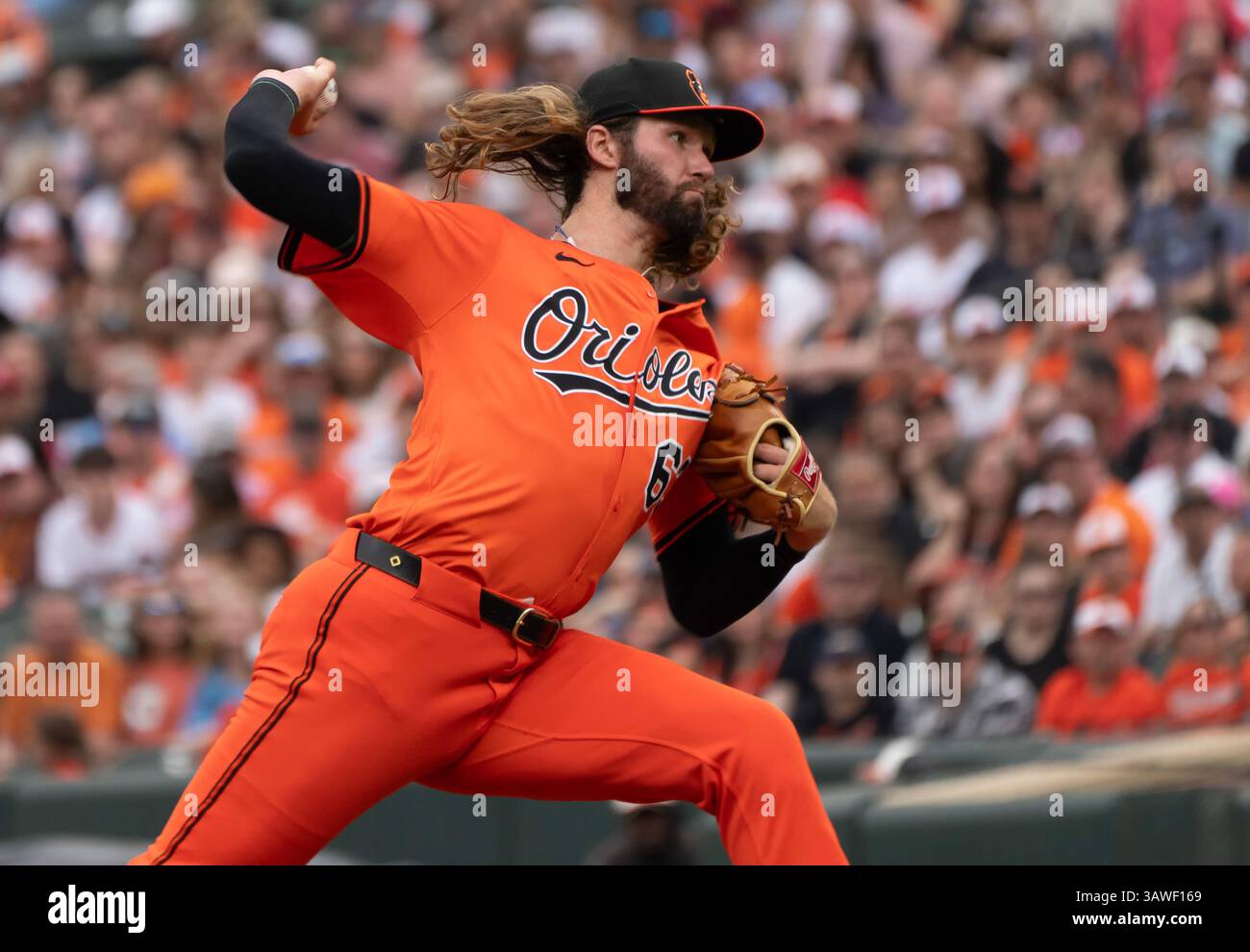 BALTIMORE, MD - APRIL 19: Baltimore Orioles pitcher Brandon Young (63 ...