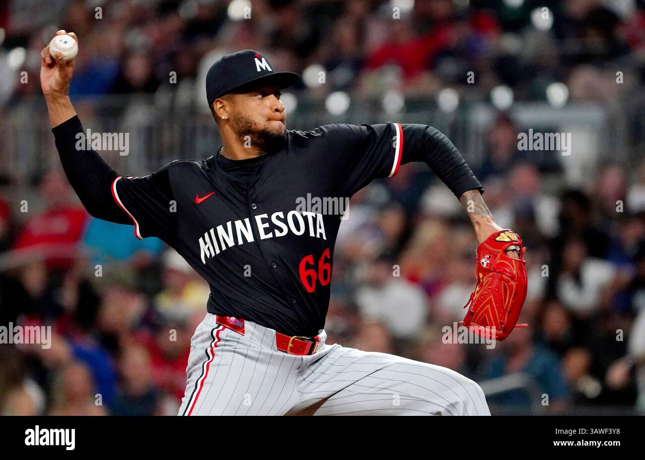 Minnesota Twins pitcher Jorge Alcala (66) delivers a pitch against the ...