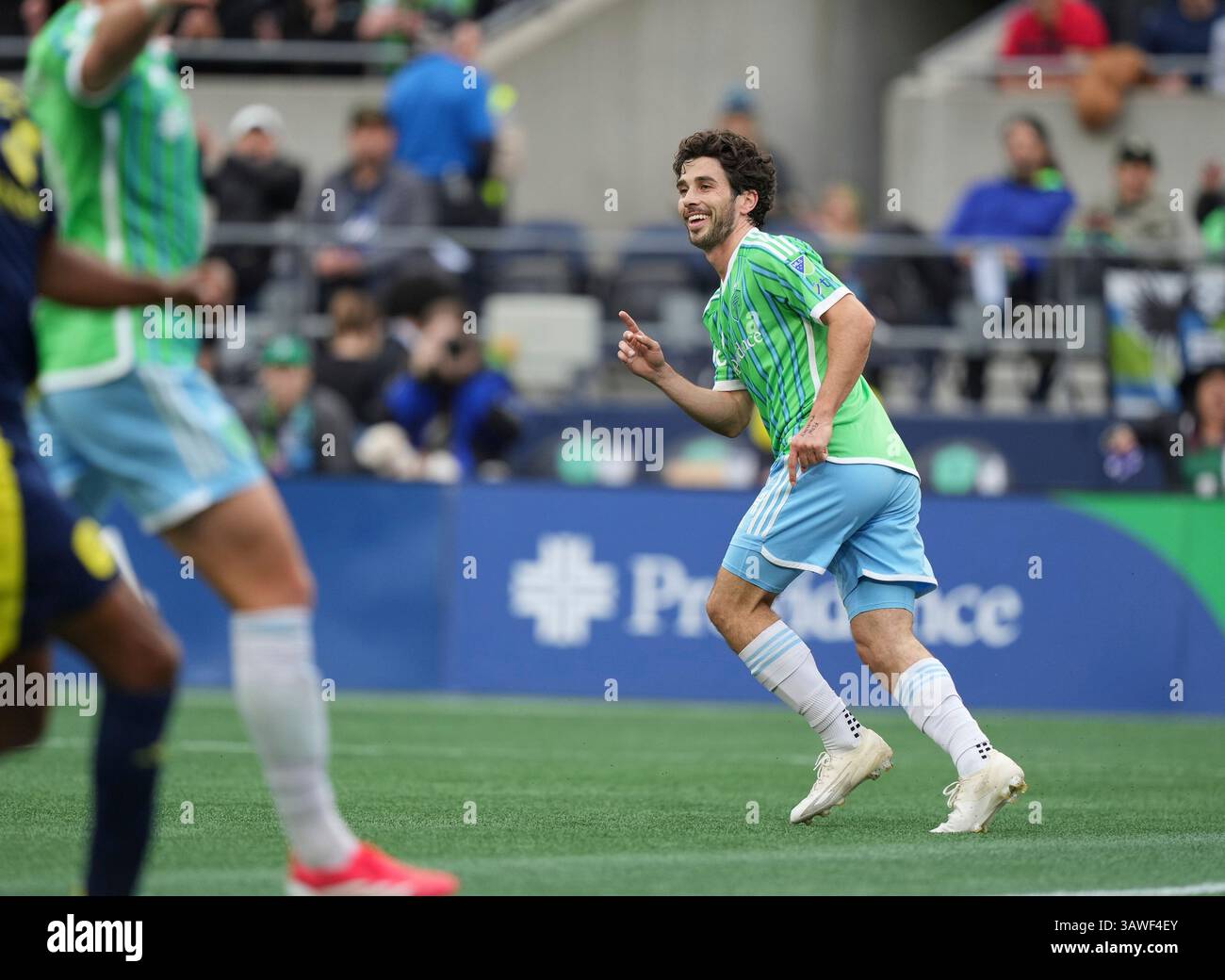 SEATTLE, WA - APRIL 19: Paul Rothrock #14 of Seattle Sounders FC reacts ...