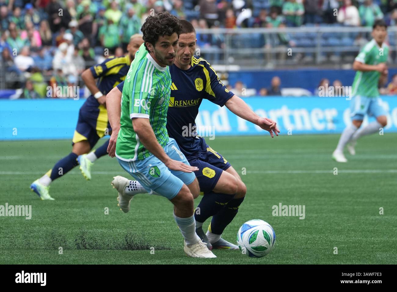 Seattle, United States. 19th Apr, 2025. Seattle Sounders FC forward ...