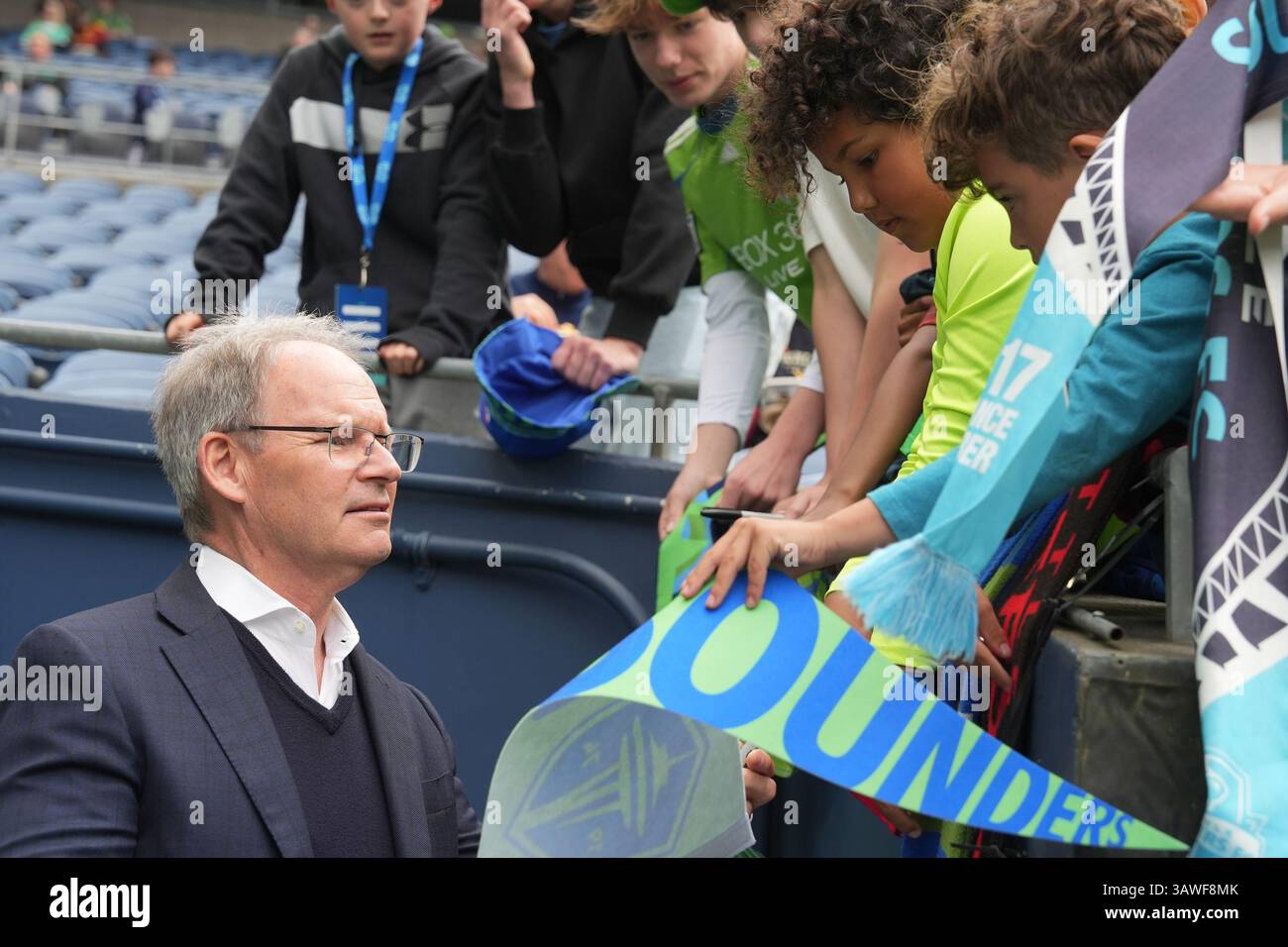 Seattle, United States. 19th Apr, 2025. Seattle Sounders FC head coach ...