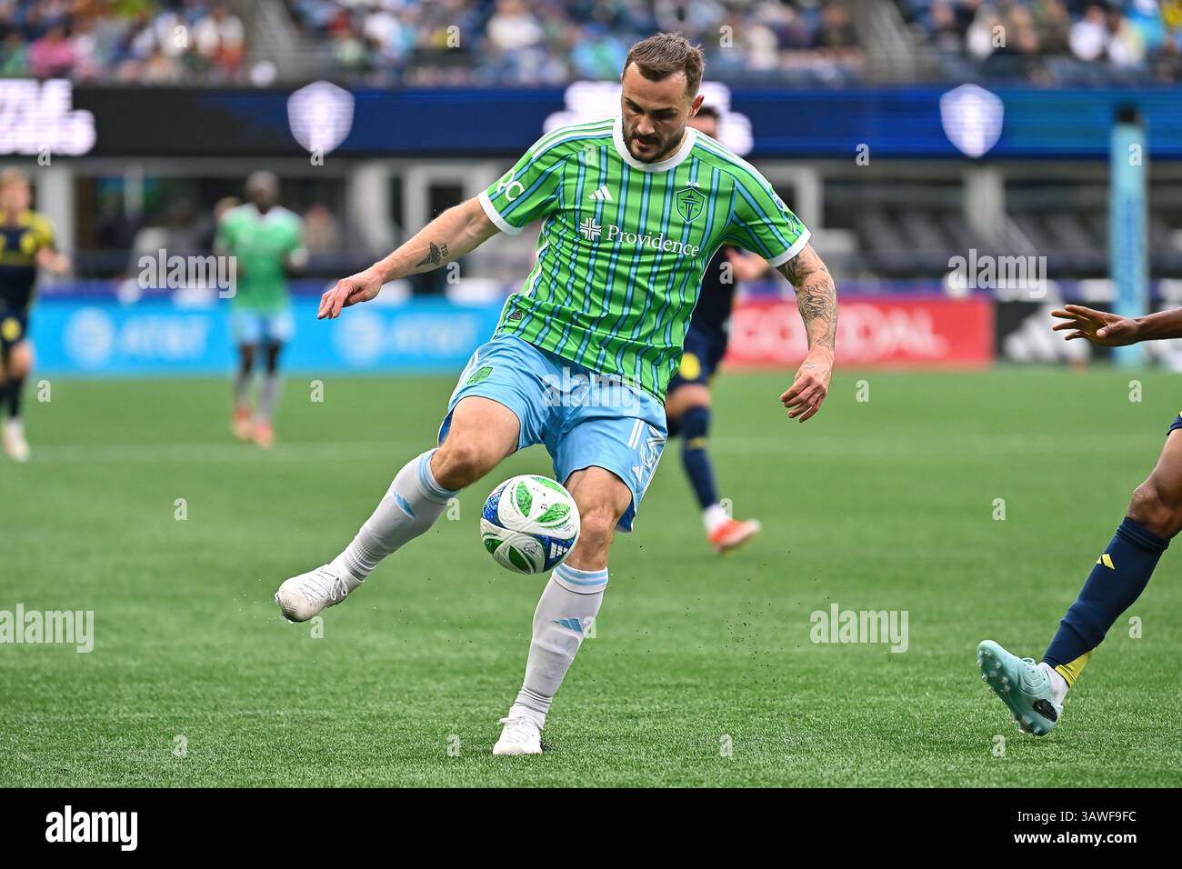 April 19, 2025: Seattle Sounders FC forward Jordan Morris (13) during ...