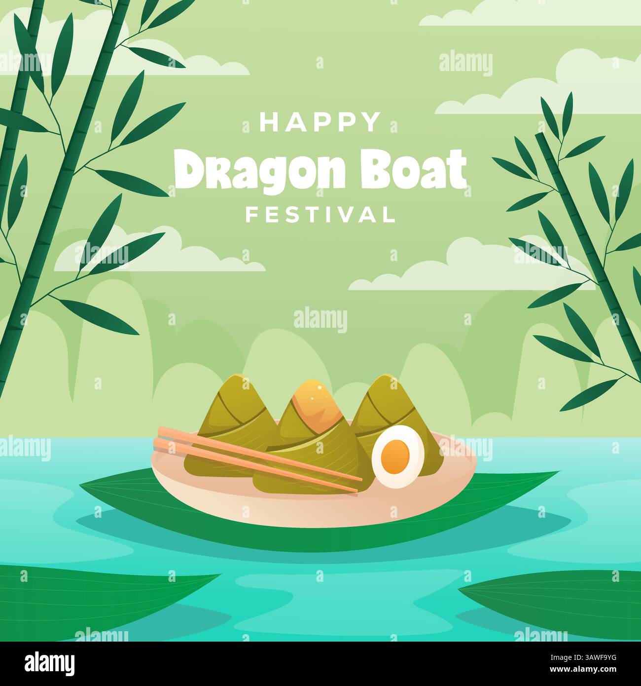 happy dragon boat festival illustration design in gradient Stock Vector ...