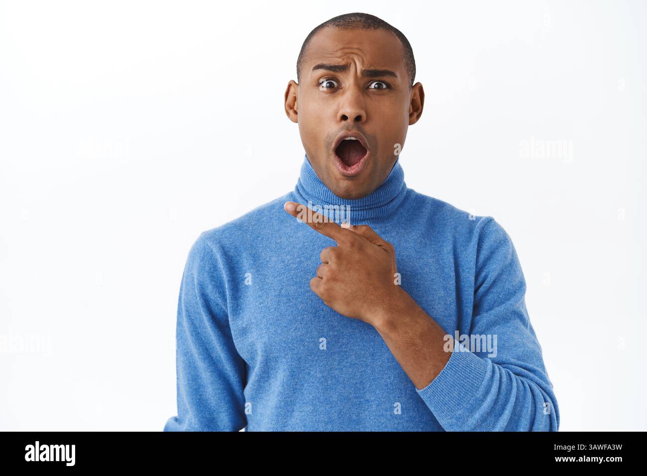 Close-up portrait of shocked and disappointed african american man ...
