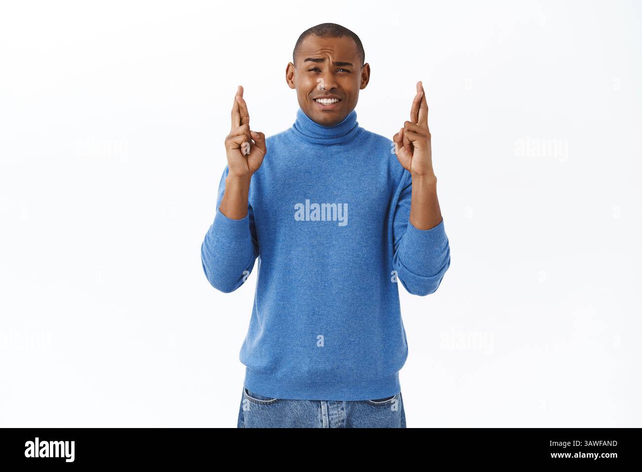 Portrait hopeful african man praying hi-res stock photography and ...