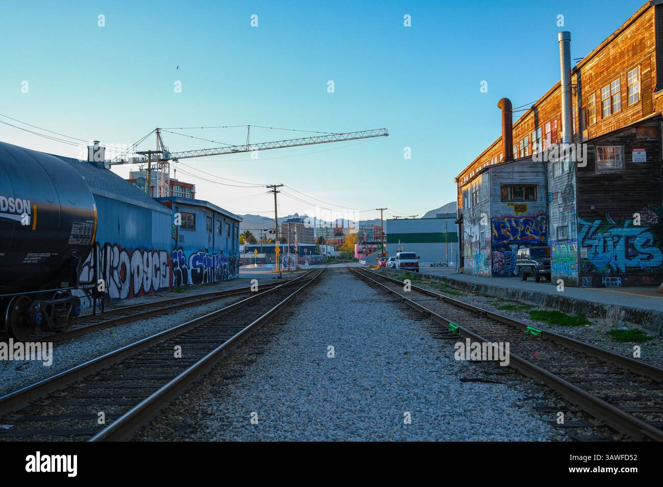 The train tracks which runs through the Strathcona neighbourhood in ...