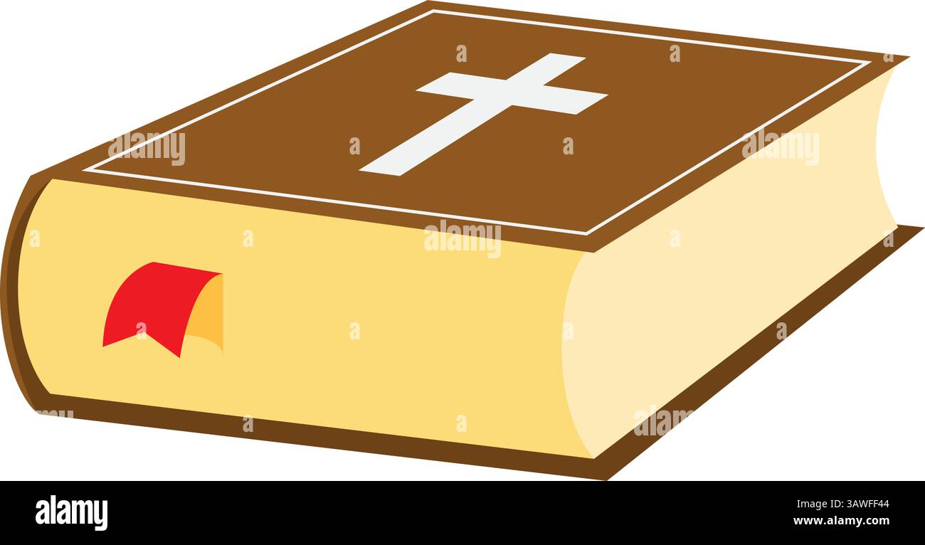 Holy Bible. Thick old book with a cross. Old and New Testament ...