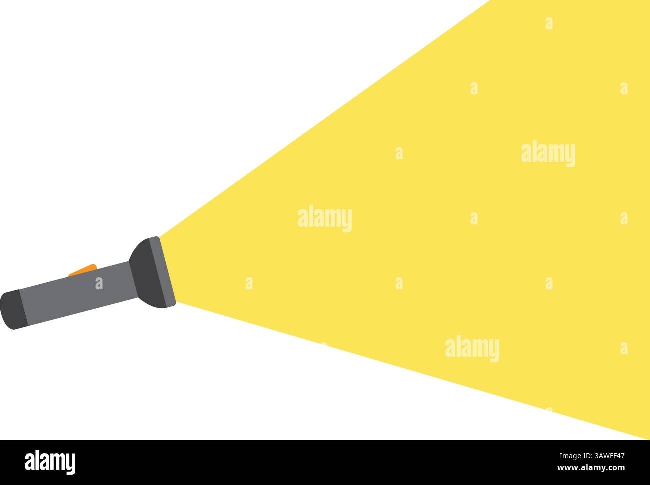 Flashlight icon in flat style. Electric lamp vector illustration on ...