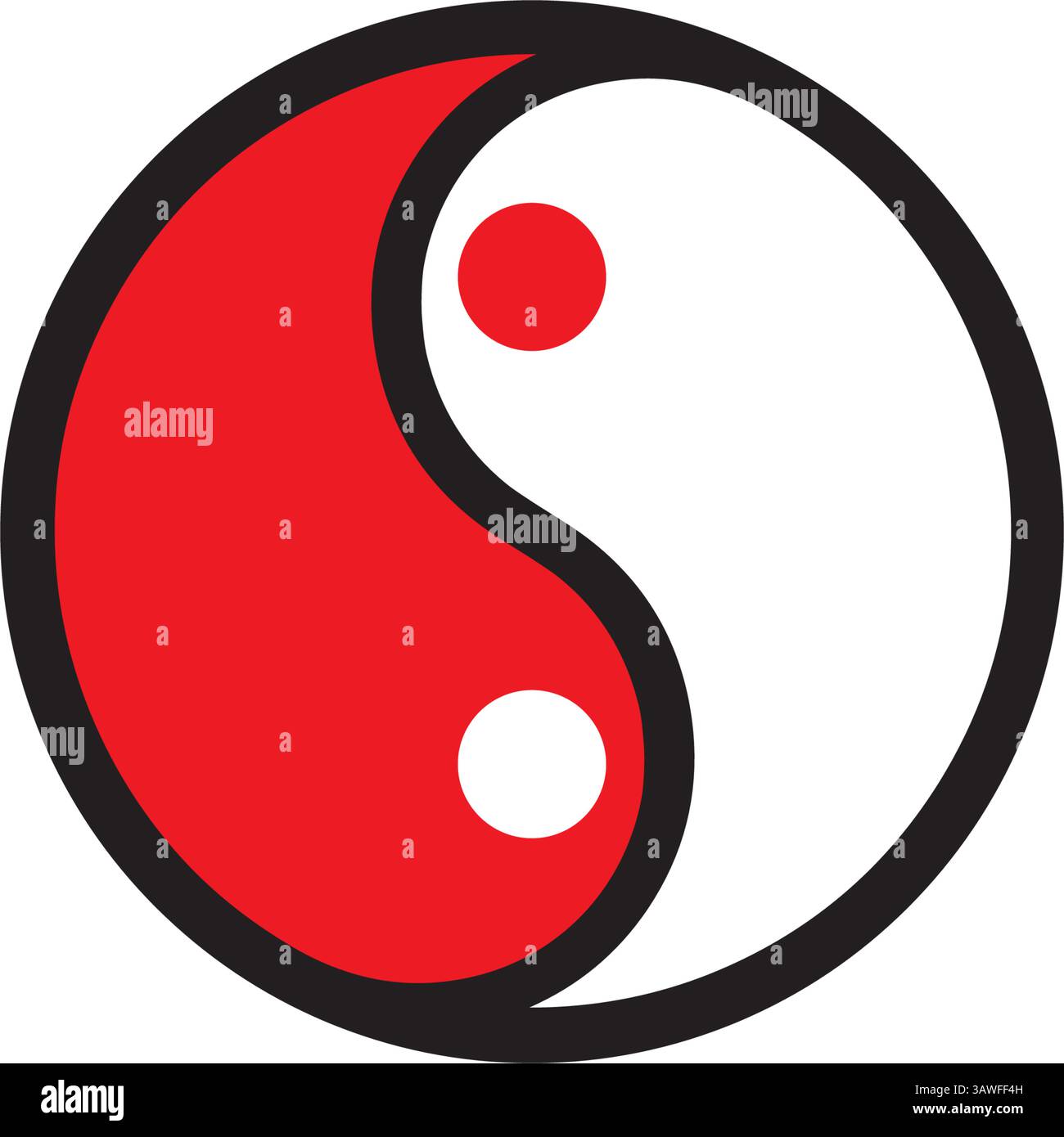 Yin and Yang Tao red version illustration. Original size international ...