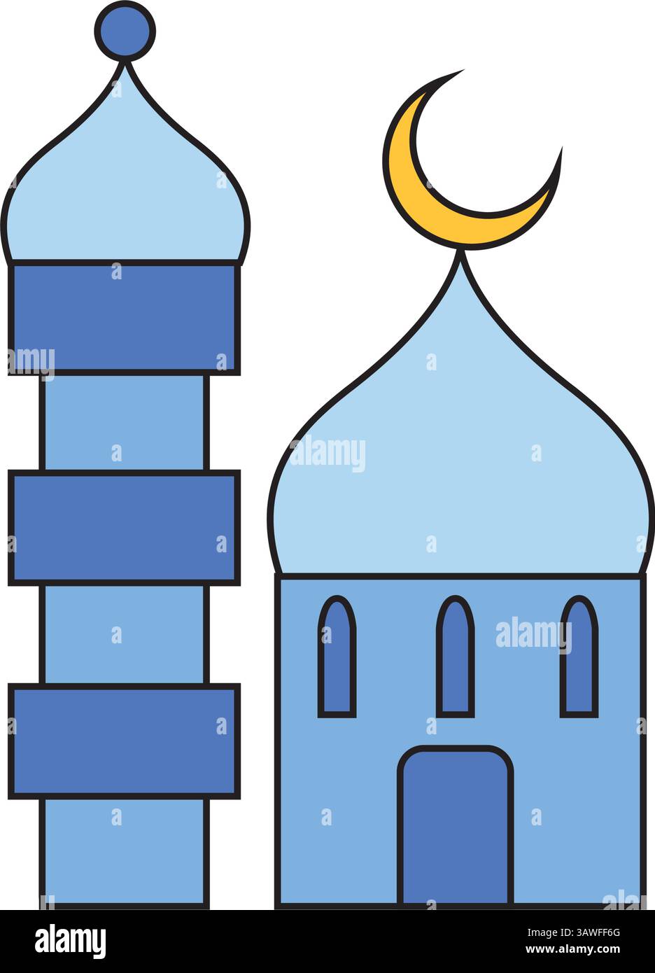 Islamic mosque icon, arabic faith culture design, flat web isolated ...