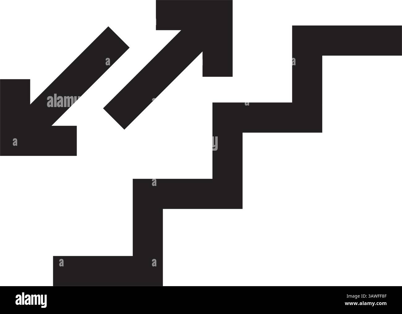 Stairs and two-way arrow icons. Vector Stock Vector Image & Art - Alamy