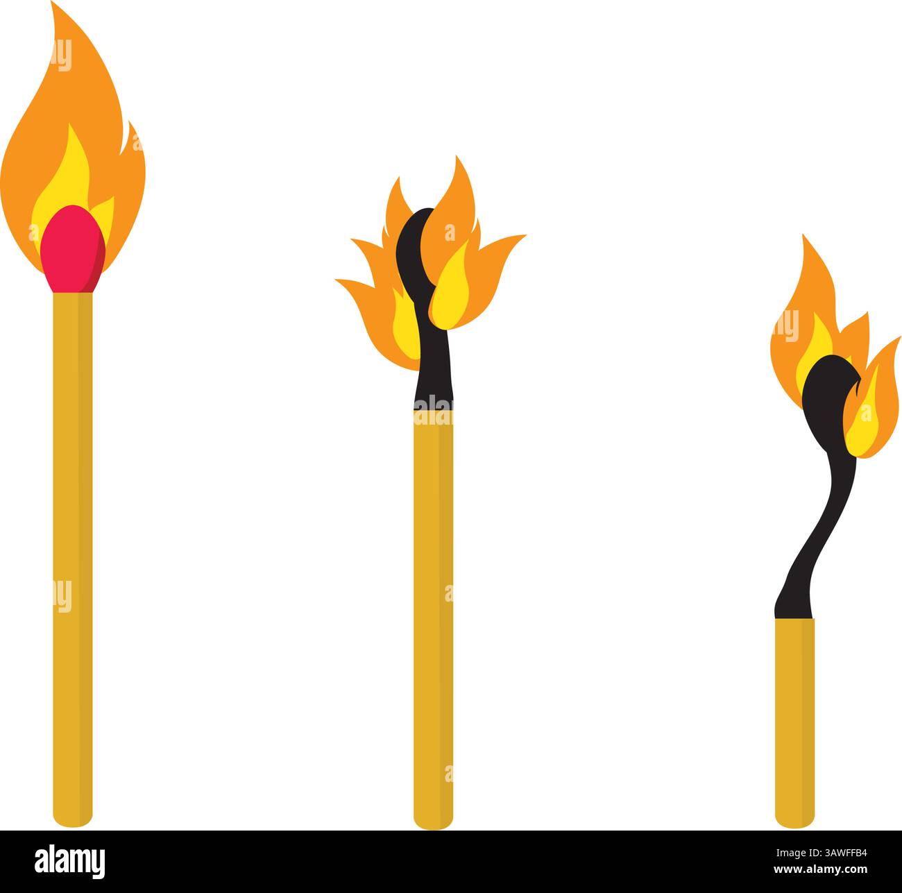 Flame and smoke by a matchstick Stock Vector Images - Alamy