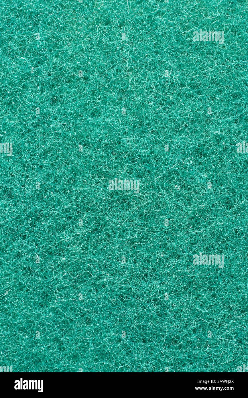 close-up macro view of textured bright green rough fibrous surface of ...