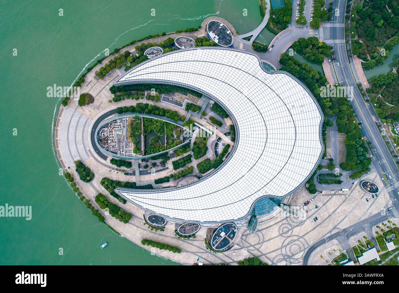 Suzhou, China - September 04, 2020: Aerial view of Suzhou Culture and ...