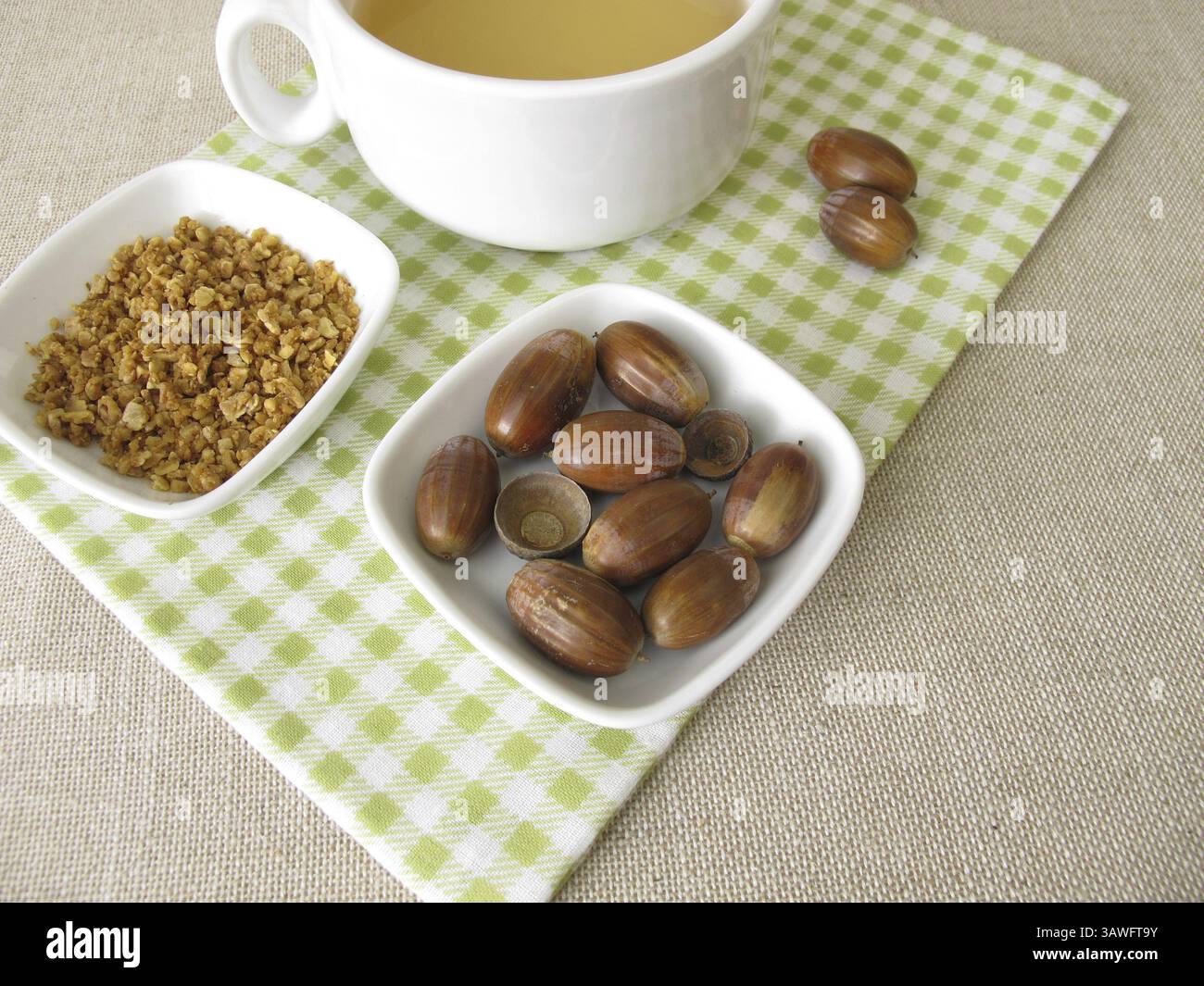Acorn coffee made from roasted acorns Stock Photo - Alamy