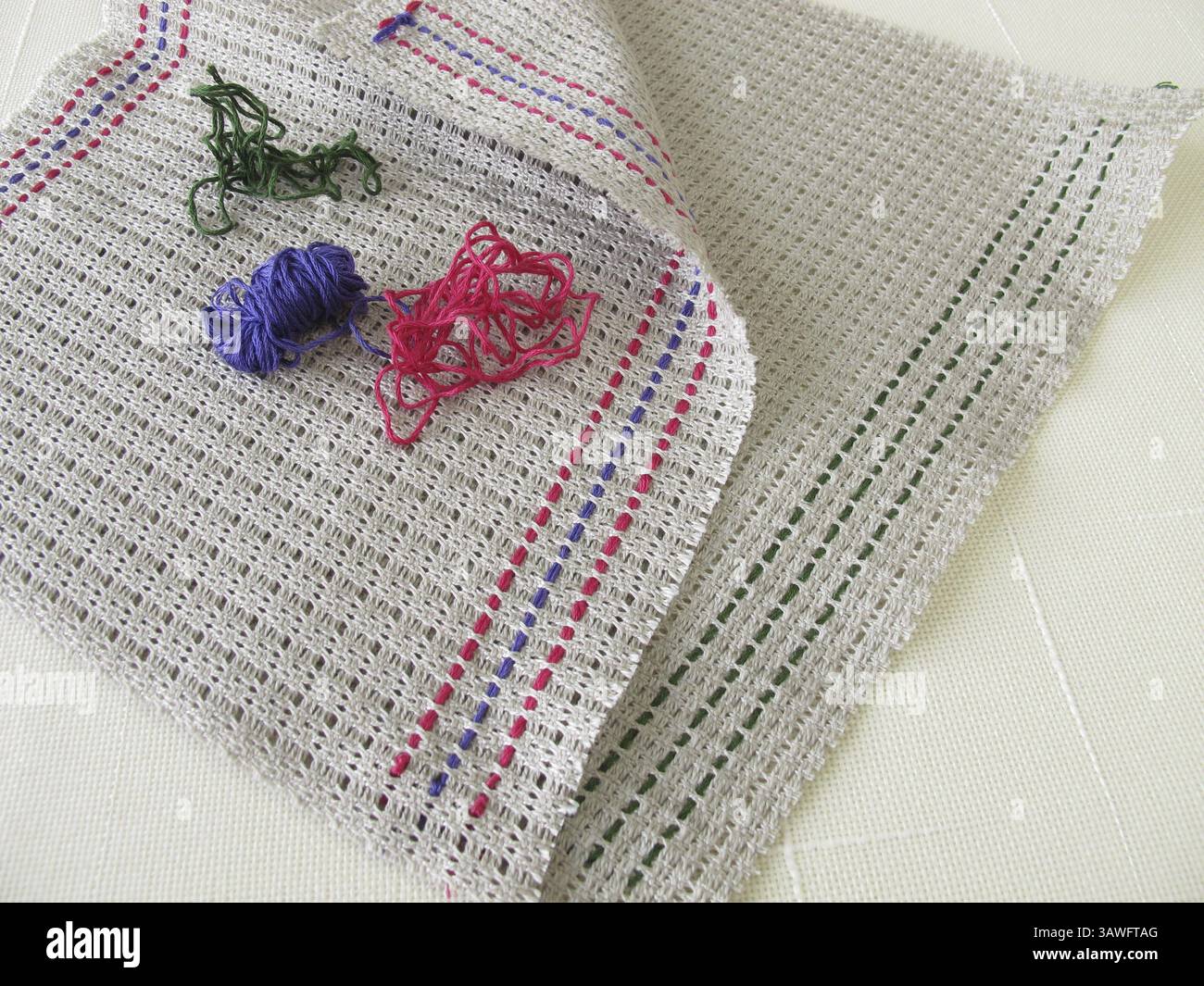 Woven threads in fabric hi-res stock photography and images - Alamy