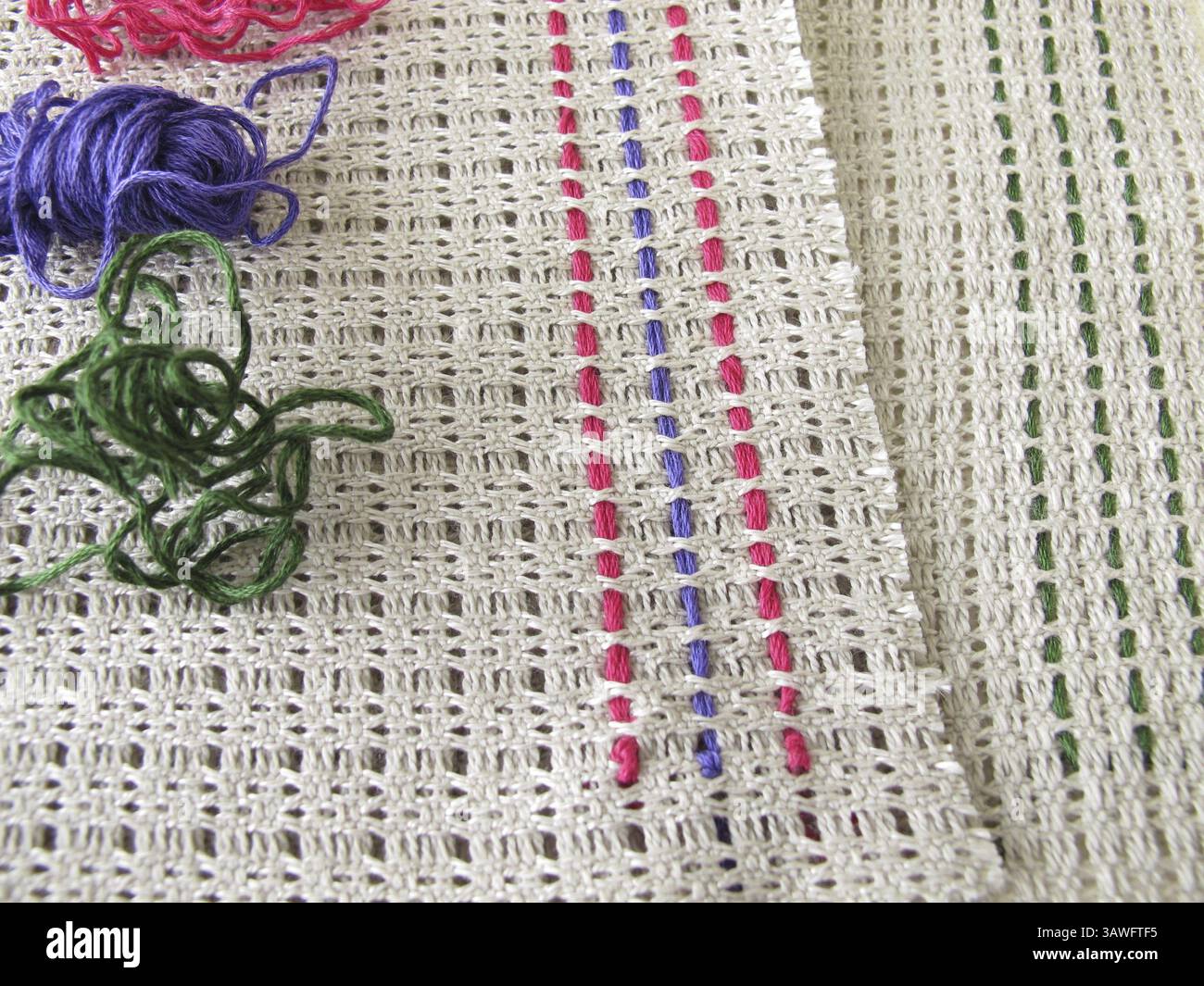 Woven threads in fabric hi-res stock photography and images - Alamy