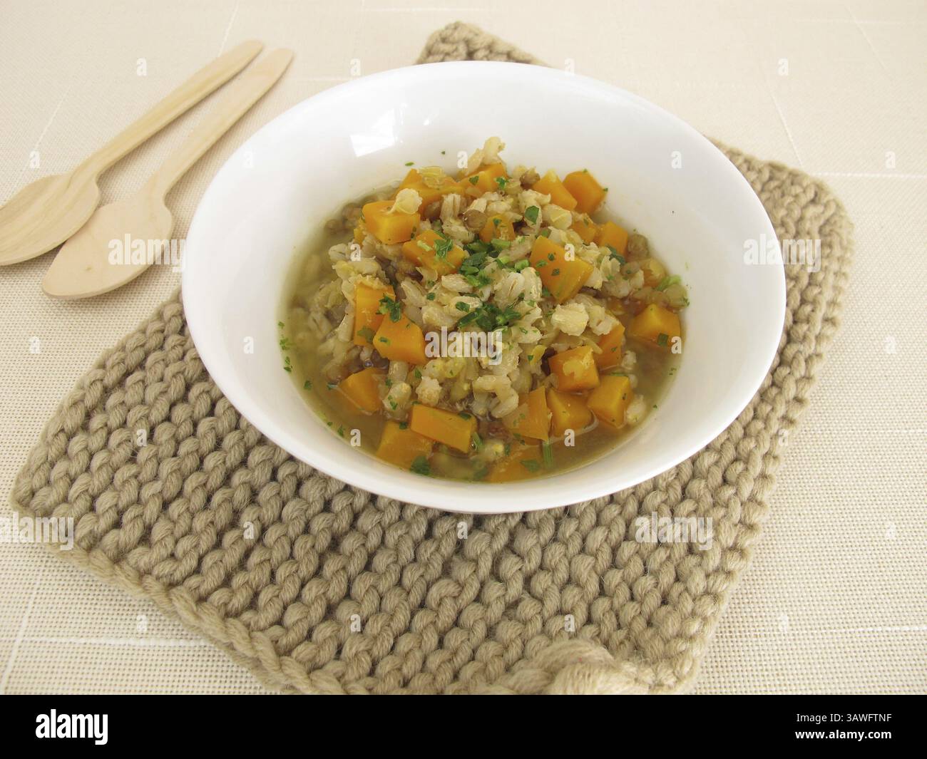 Stew with barley and lentils Stock Photo - Alamy