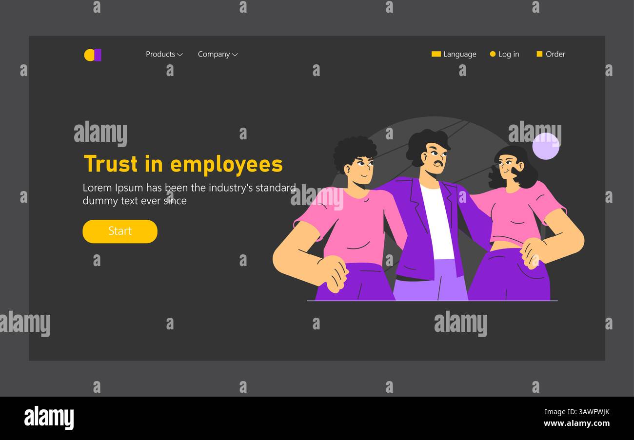 Delegation concept. Trust among team members fosters collaboration and ...