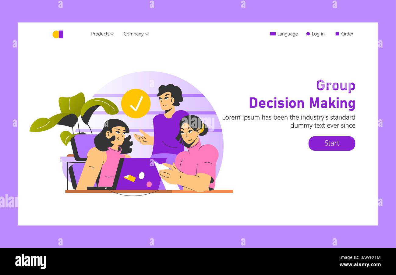 Group Decision Making concept. Teams collaborating to reach a consensus ...