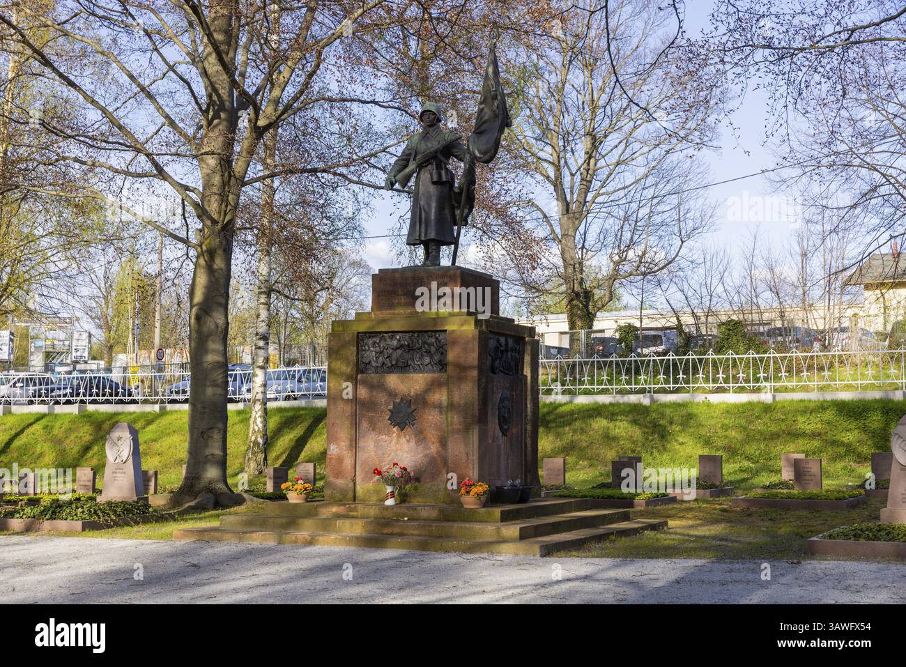The Soviet cemetery of honour in Freiberg is the resting place of 114 ...