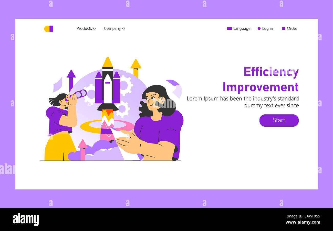 Motivational illustration showcasing individuals focused on efficiency ...