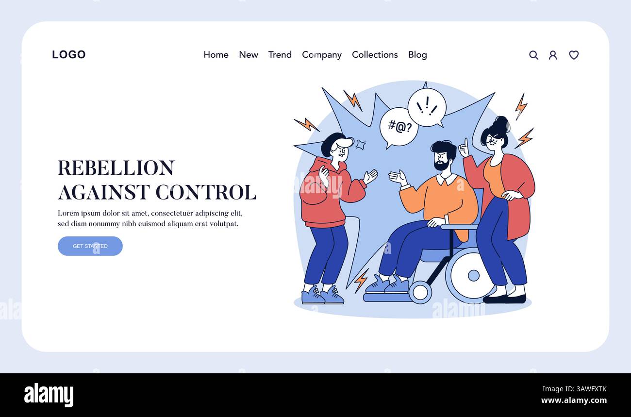 Authoritarian parenting style faced with rebellion. Depicts a conflict ...