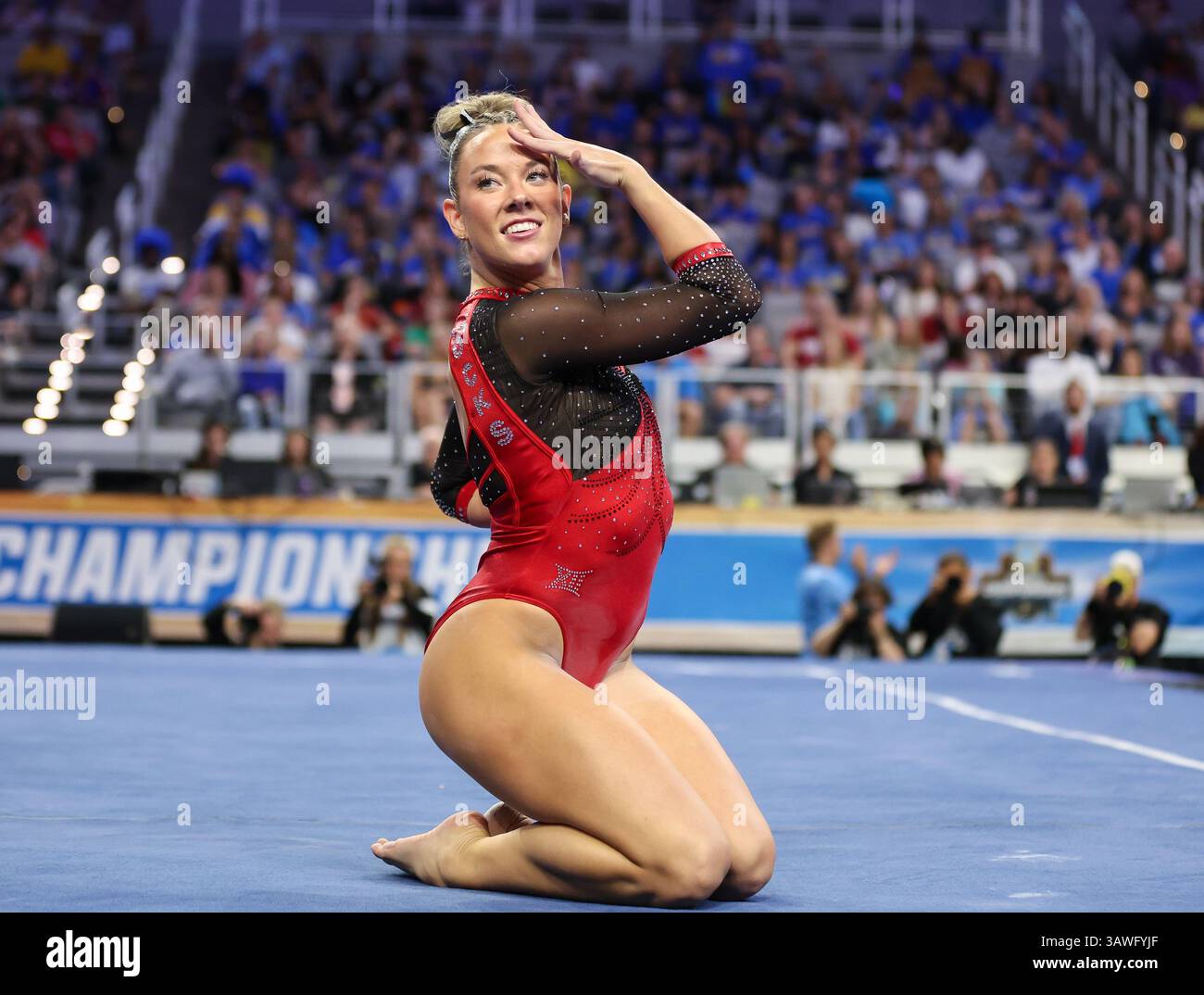 April 19, 2025: Utah's Jaylene Gilstrap finishes her floor routine ...