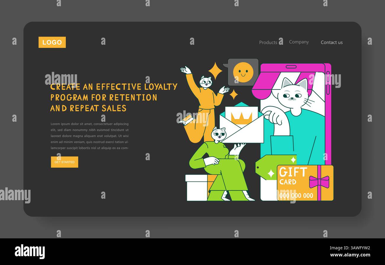 Product Marketing Cat concept. This illustration represents a modern ...