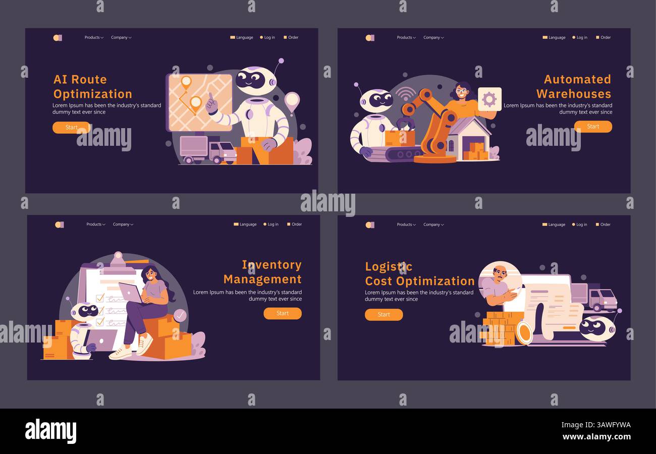 Route optimization software Stock Vector Images - Alamy