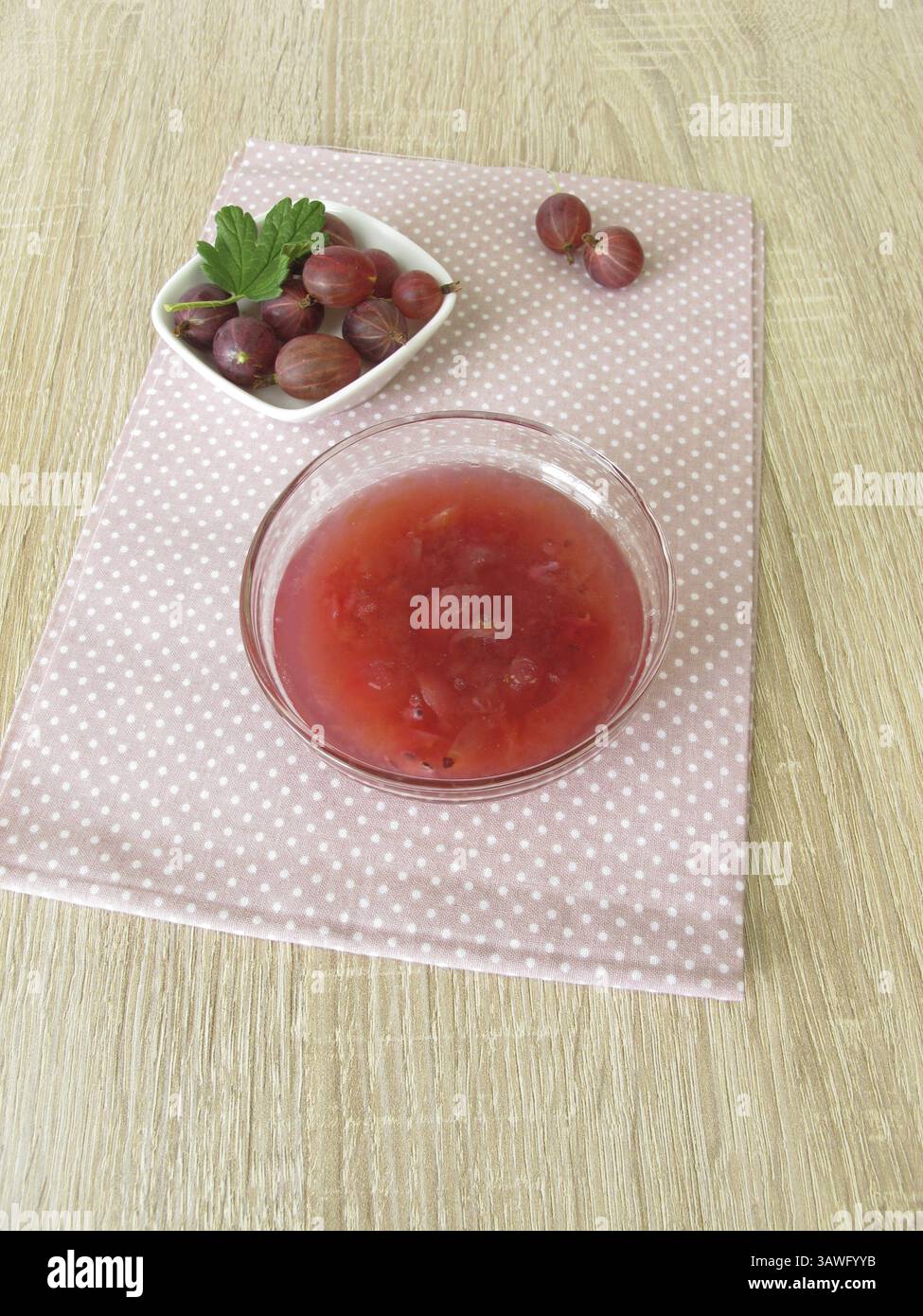 Homemade gooseberry jam Stock Photo - Alamy