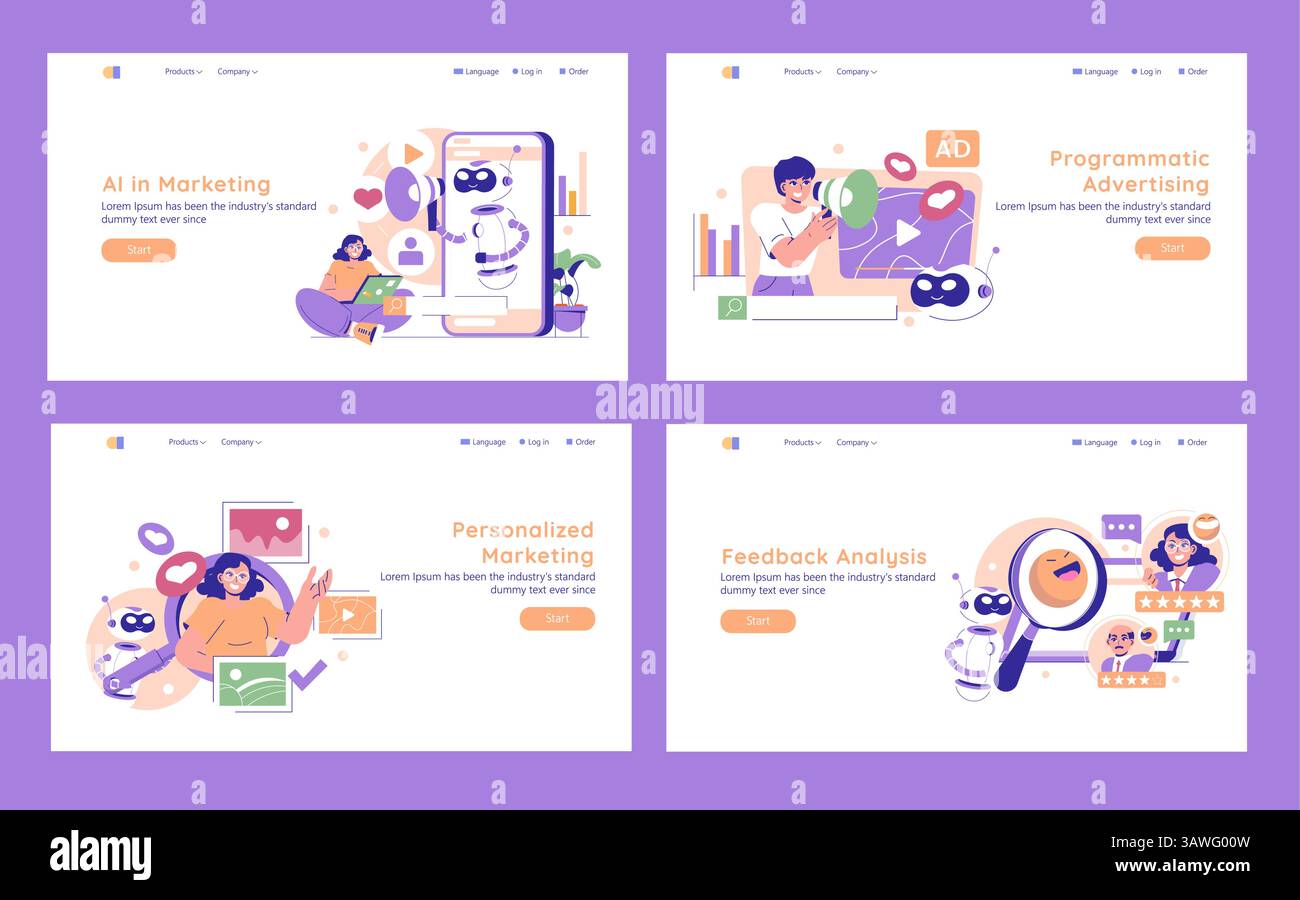 AI in Marketing illustration. This collection highlights the ...