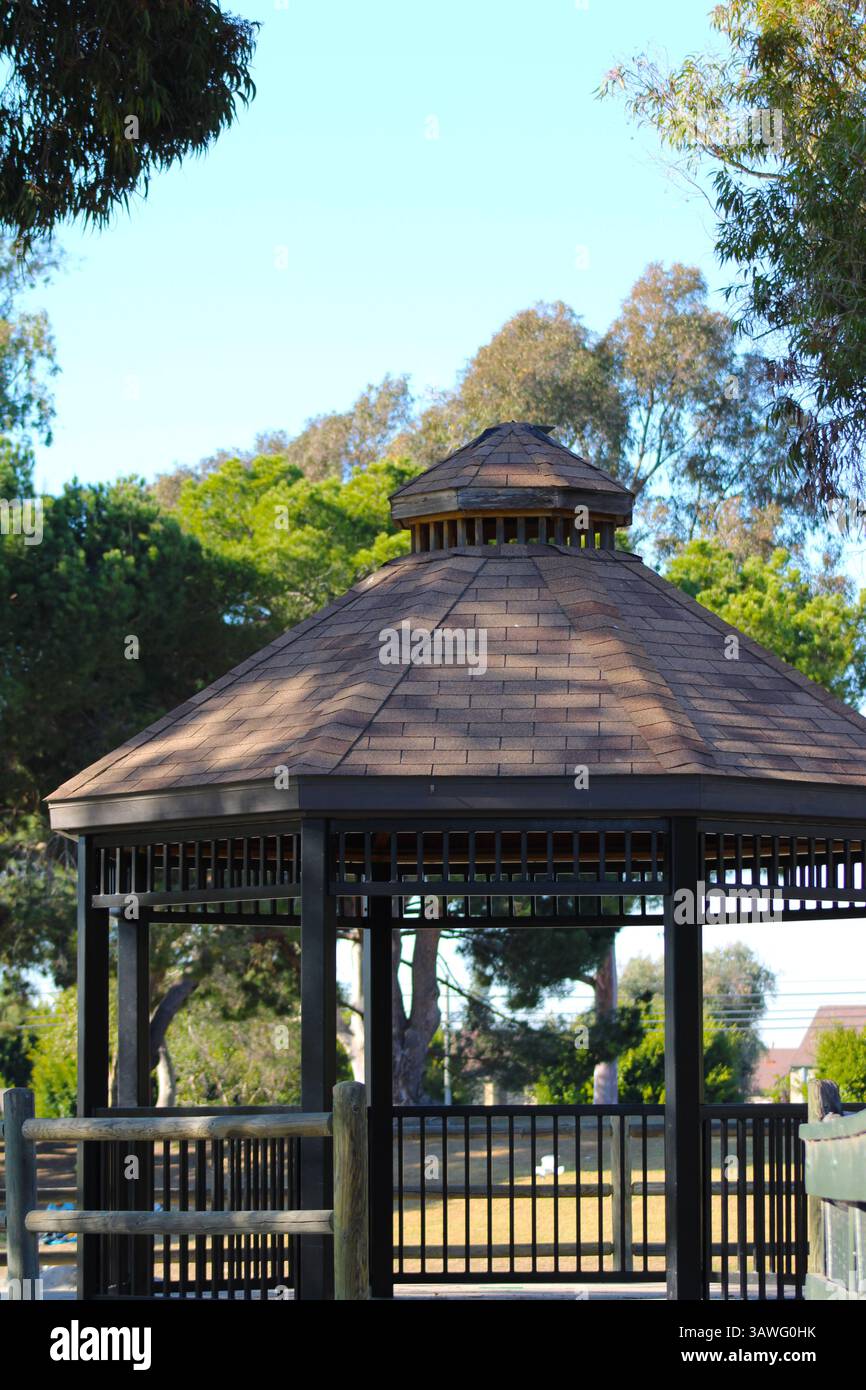 park gazebo with layered roof Stock Photo - Alamy