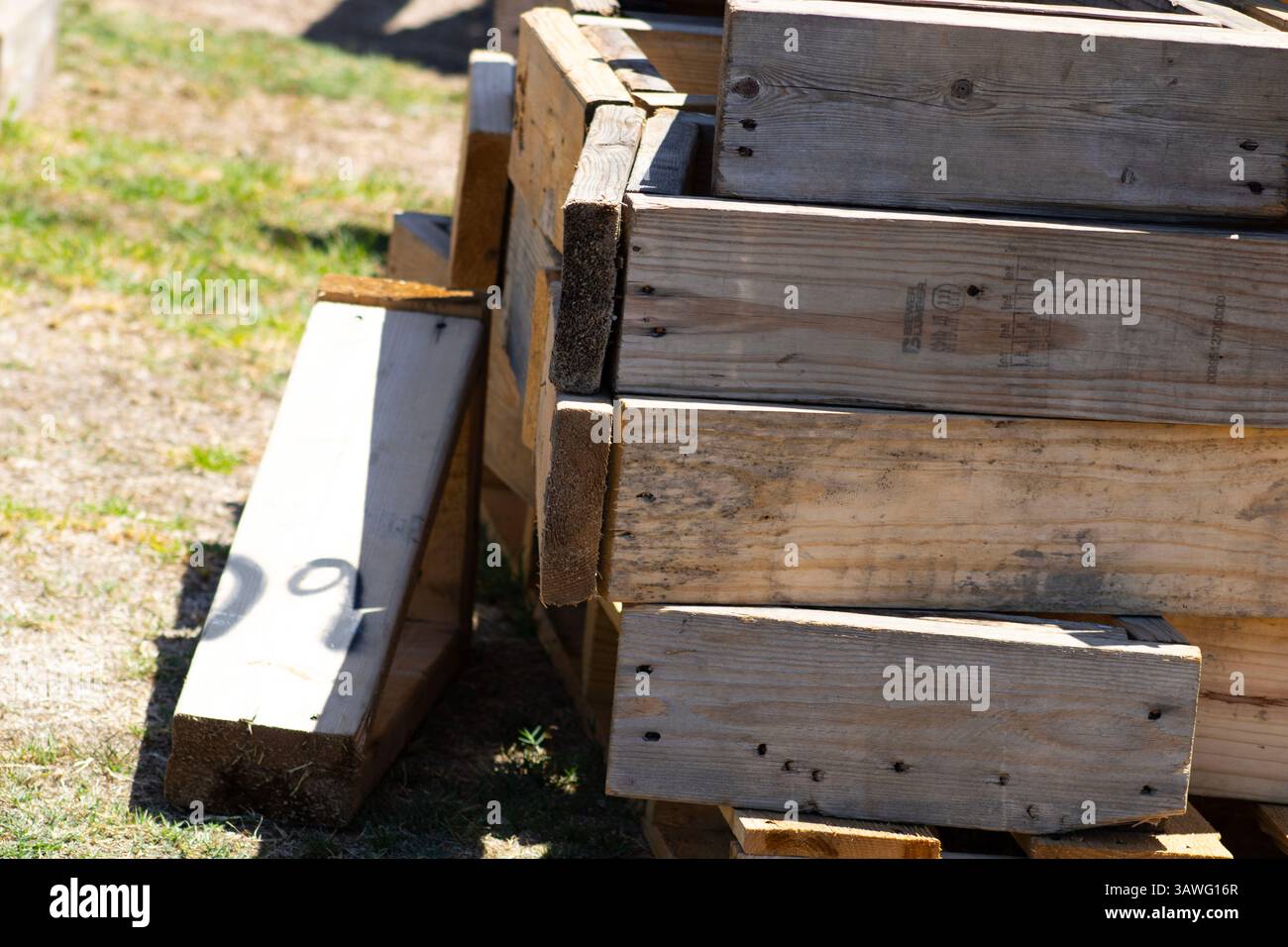 triangular wood construction pieces outdoors Stock Photo - Alamy