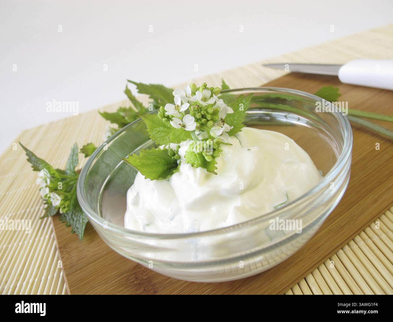 Herb quark with garlic rocket Stock Photo - Alamy