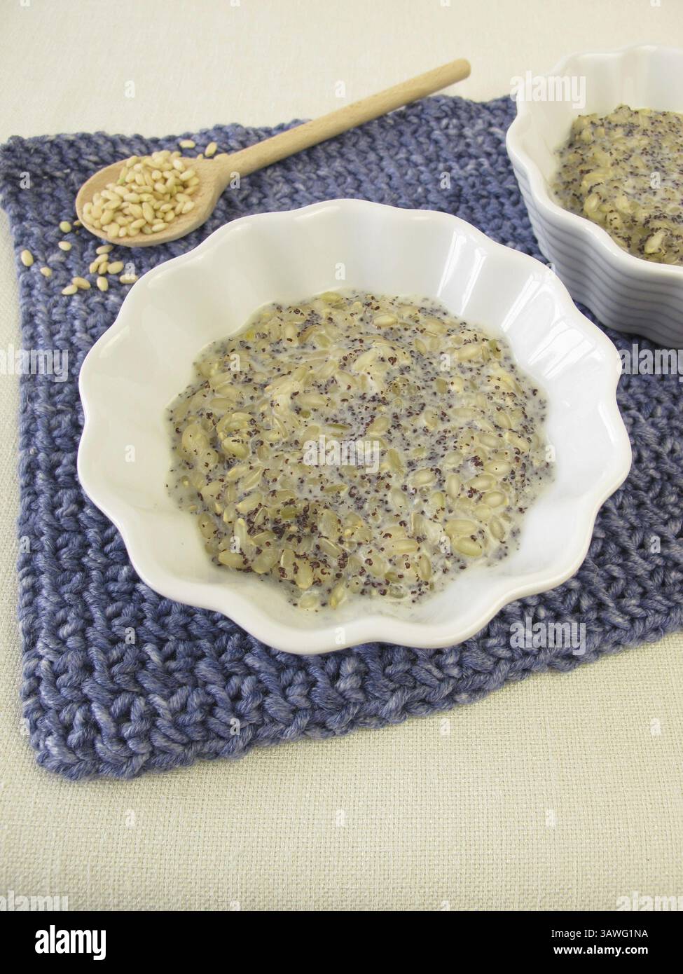 Mochi rice pudding with poppy seeds Stock Photo - Alamy