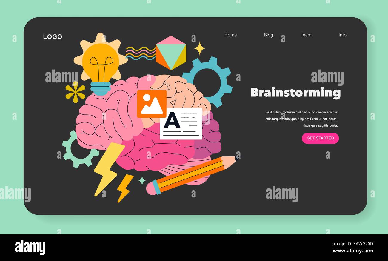 Brainstorming concept. A visual representation of creative idea generation showcasing a brain ...