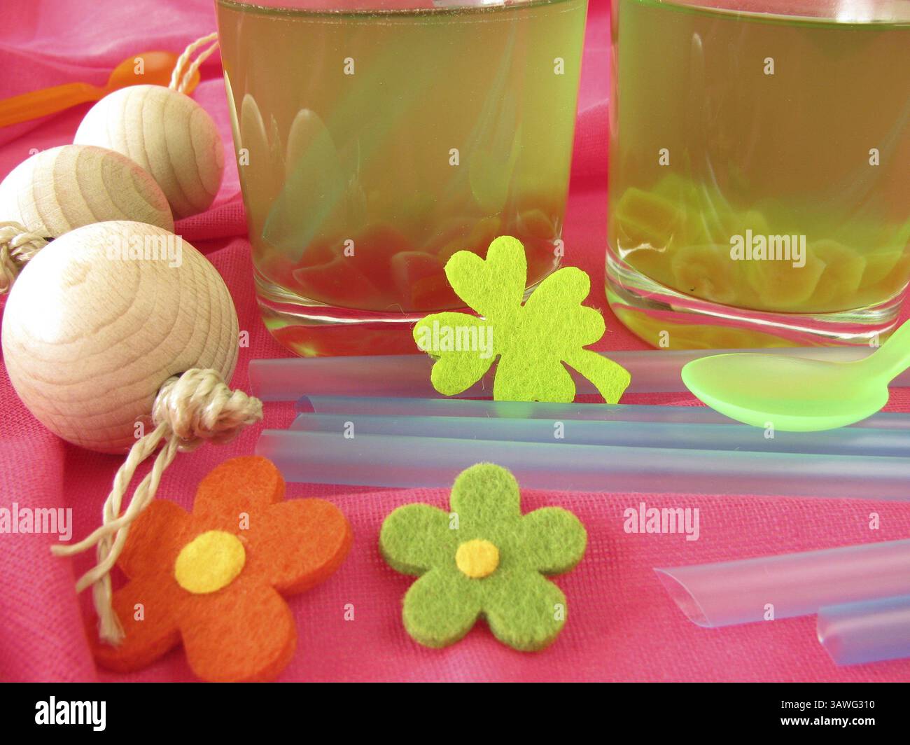 Drink with woodruff and fruit gums Stock Photo - Alamy