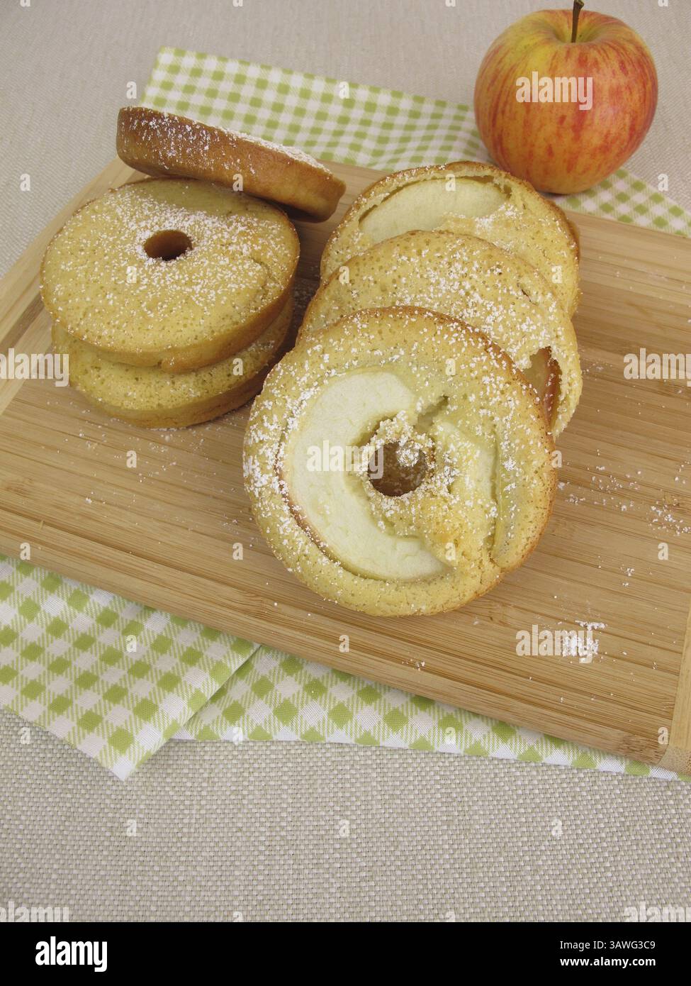 Apple rings in a pancake Stock Photo - Alamy