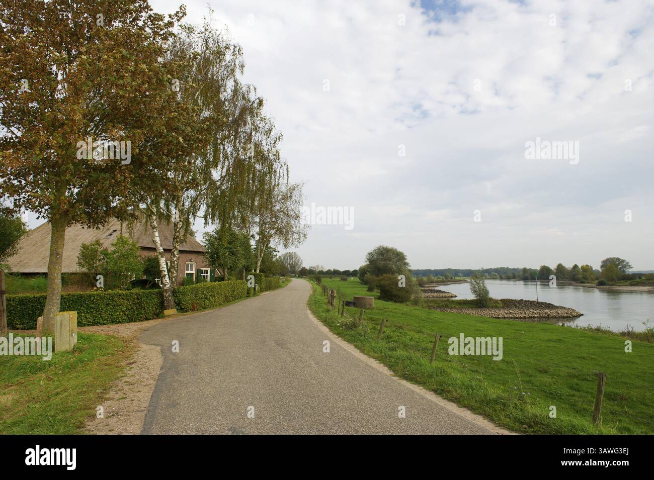 Typical Dutch farmhouse near river the IJssel Stock Photo - Alamy