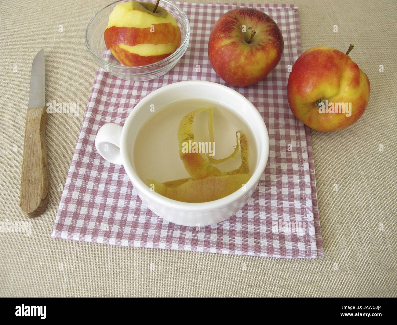 Apple peel tea, brewed tea made from apple peel Stock Photo - Alamy