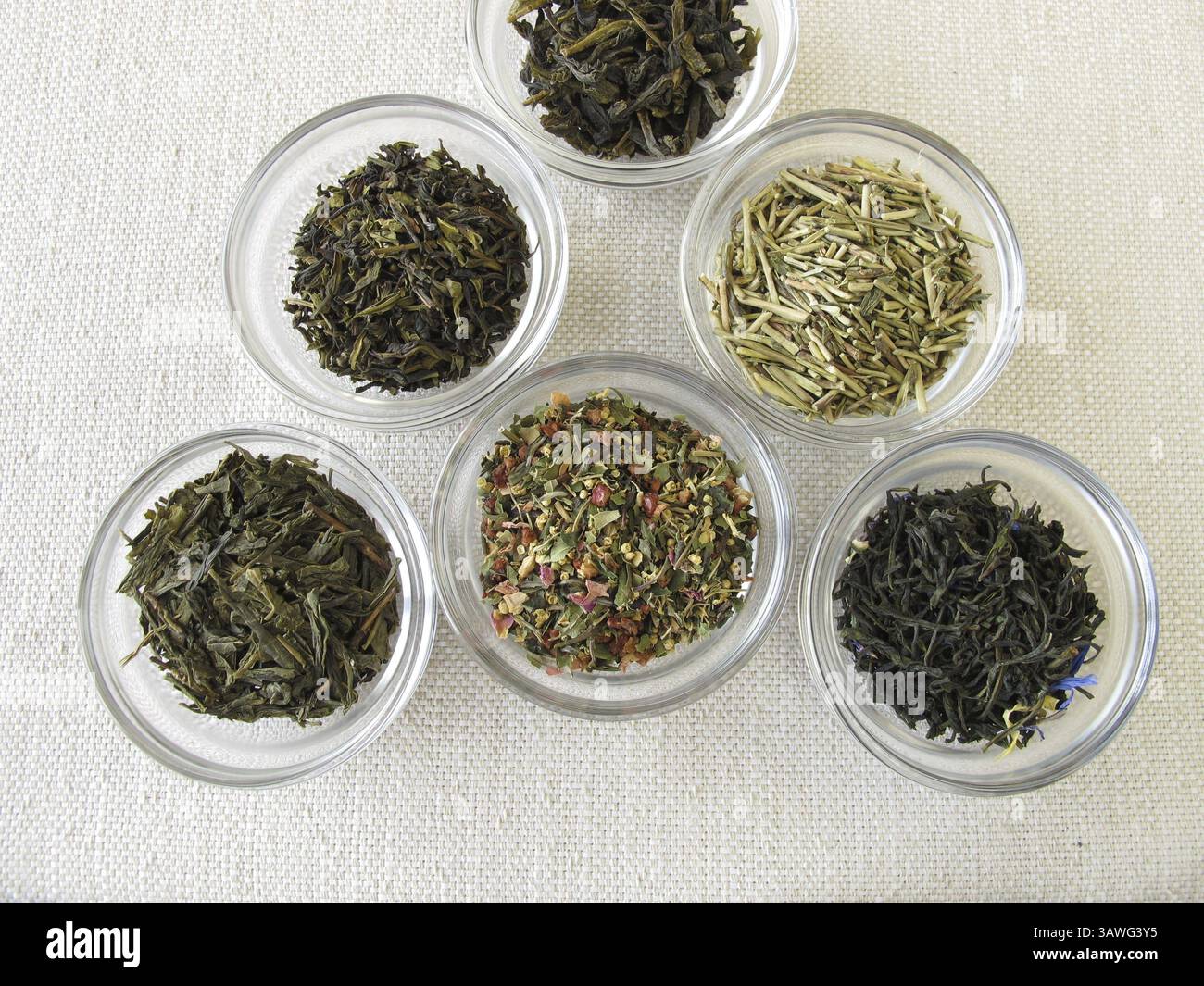 Different types of green tea Stock Photo - Alamy