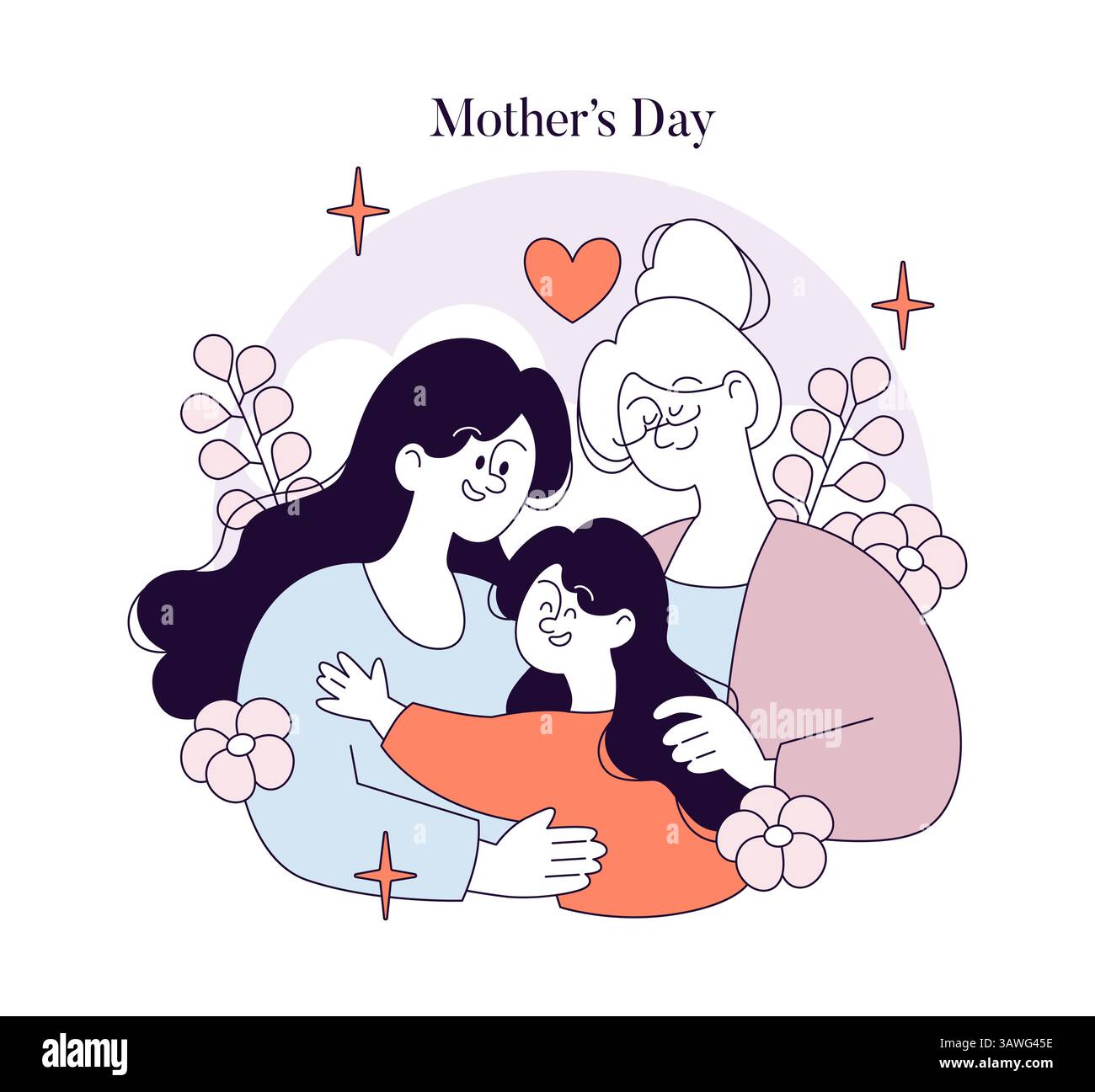 Three generational family Stock Vector Images - Alamy