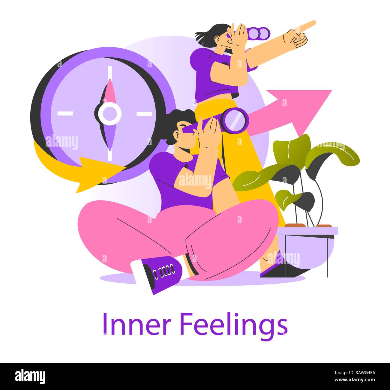 This illustration represents the concept of inner feelings, showcasing ...