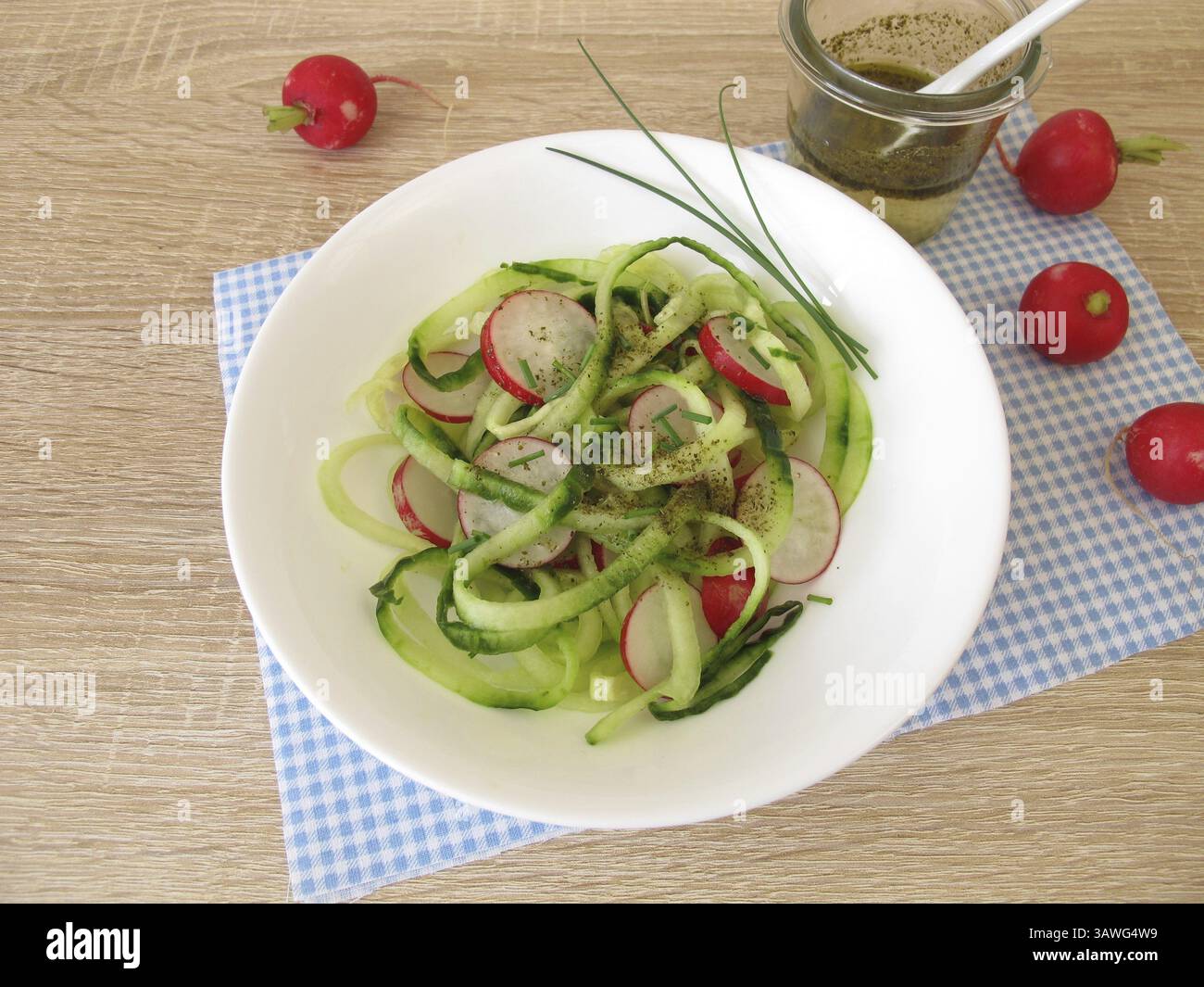 Spaghetti cucumber salad made from vegetable noodles from the ...