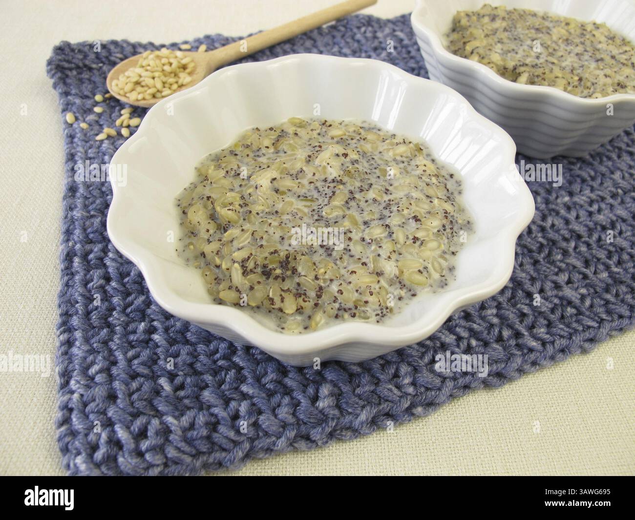 Mochi rice pudding with poppy seeds Stock Photo - Alamy