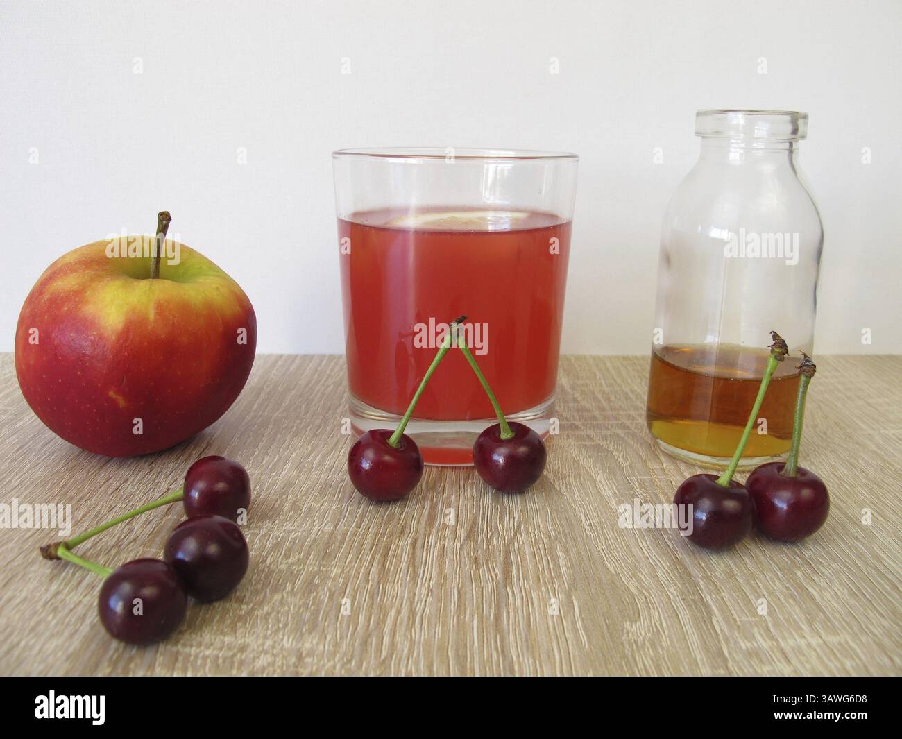 Sour lemonade with sour cherries, lemon and apple cider vinegar Stock ...
