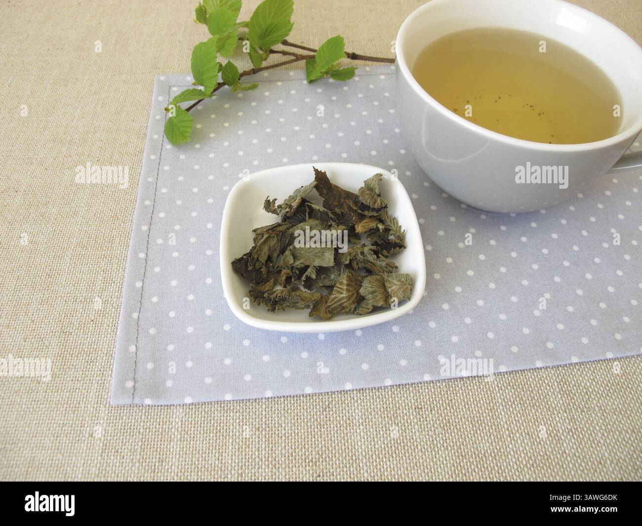 Domestic black tea with fermented hazelnut leaves Stock Photo - Alamy