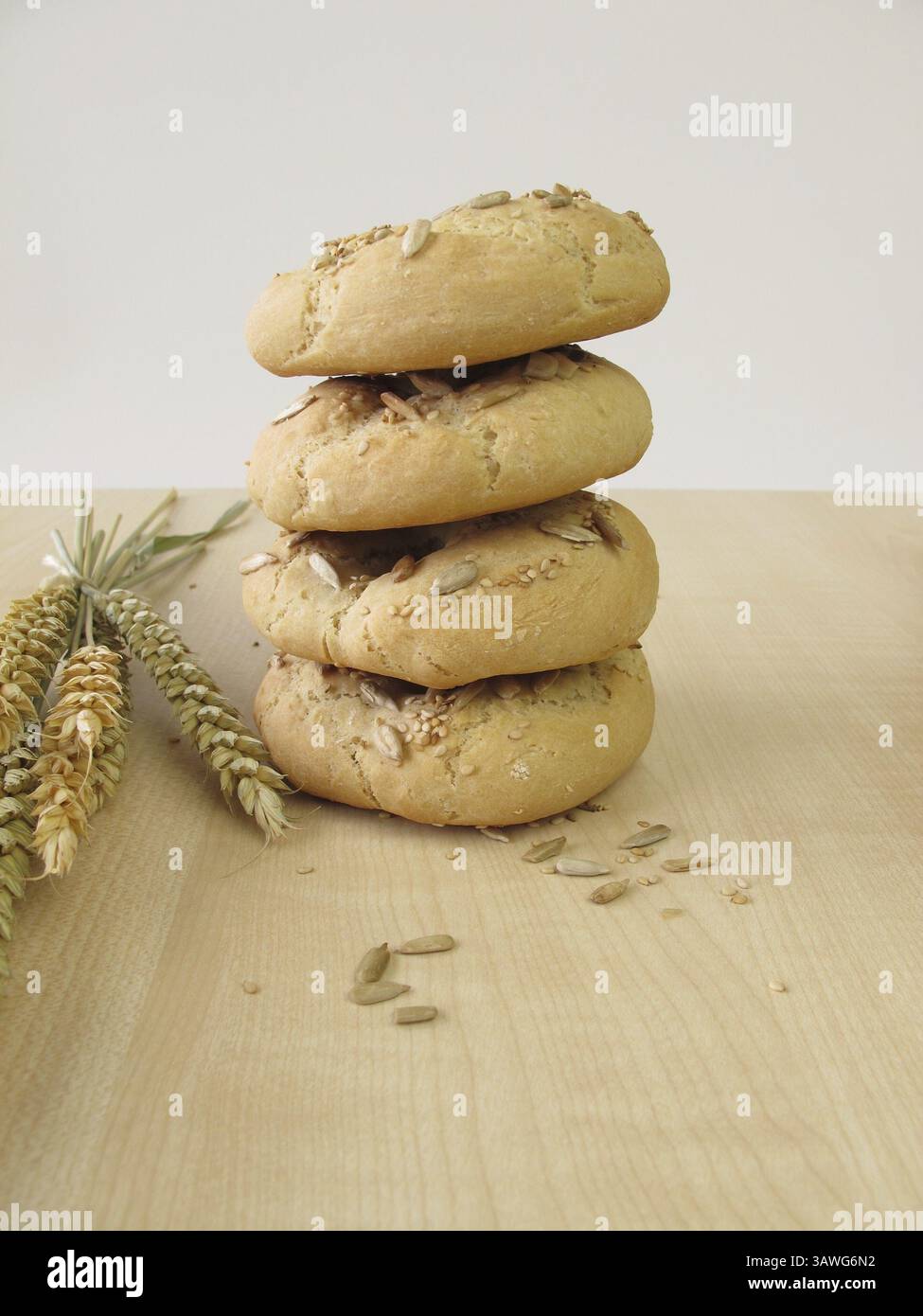 Stacked bagels on white hi-res stock photography and images - Alamy