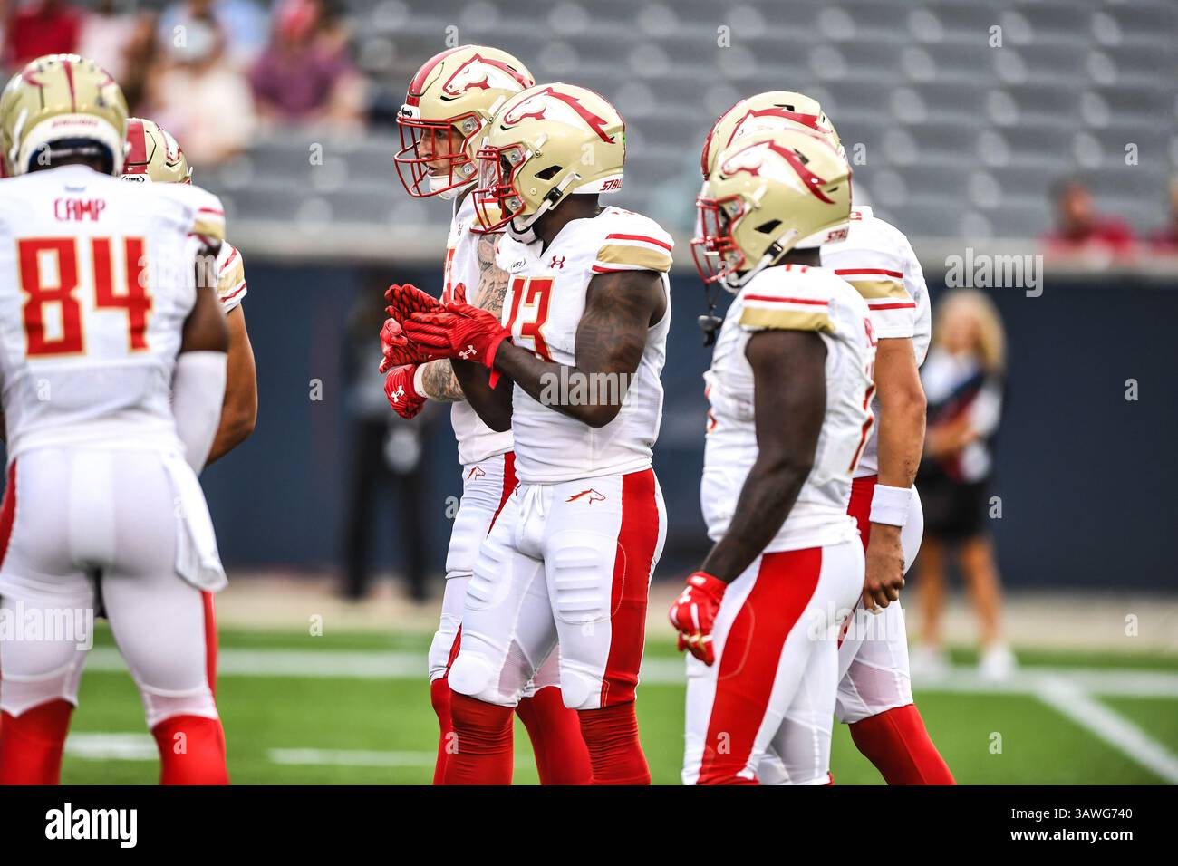 Houston, Texas, USA. 19th Apr, 2025. Birmingham Stallions players ...
